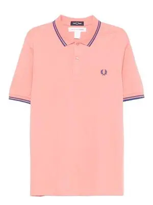 Comme Des Garçons X Fred Perry Logo-embroidered Polo Shirt - Pink