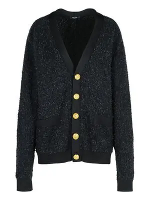 Balmain Buttoned V-neck Cardigan - Black