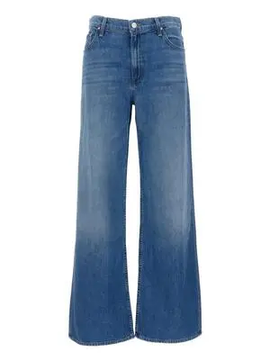 MOTHER The Rerun Zip Sneak Jeans Blue