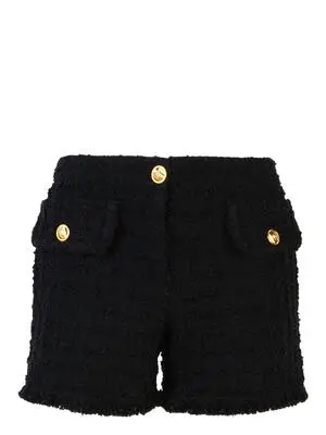 Versace Fringed Hem Blend Shorts - Black