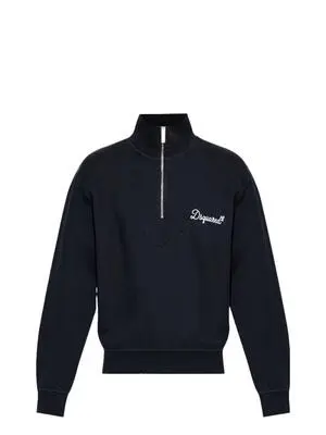 Dsquared2 Dsquared2 Half-Zip Sweatshirt With Logo Embroidery Black