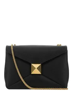 Valentino Garavani One Stud Foldover Top Shoulder Bag - Black