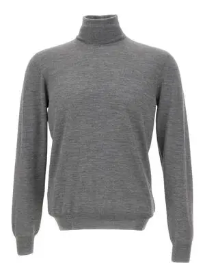 GRAN SASSO Gran Sasso Long-Sleeved Turtleneck Jumper In Wool-Silk Blend Grey