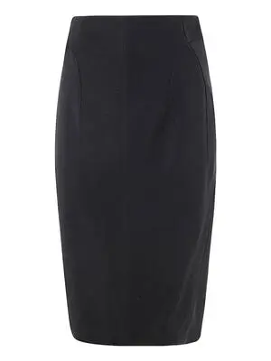 MUGLER Buckled Tailored Skirt - Black