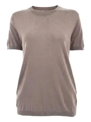 Max Mara Short-sleeved Crew Neck Sweater - Gray