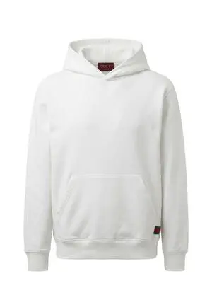 Gucci Cotton Jersey Hoodie With Web Trim - White
