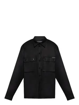 Dolce & Gabbana Dolce Gabbana Oversize Flannel Shirt - Black