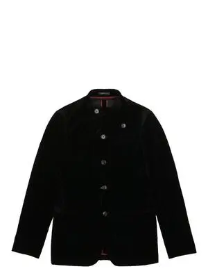 Emporio Armani Velvet Stand Collar Jacket - Black