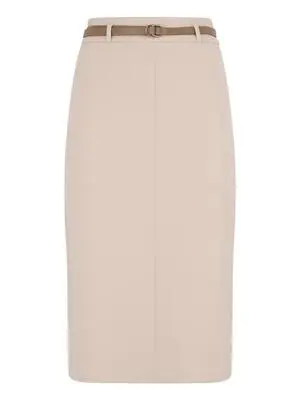 Peserico Belted Knee-length Skirt - Beige