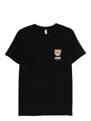 Moschino Bear-printed Short Sleeved T-shirt - Black