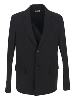 Off-White Single-breasted Long-sleeved Blazer - Black