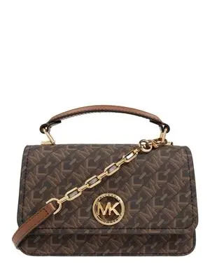 Michael Kors Delancey Monogram Shoulder Bag - Black