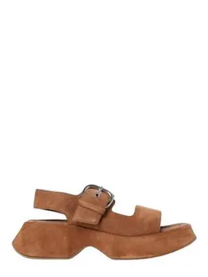 VIC MATIE Platform Buckle Heeled Sandals - Brown