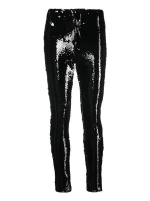 Isabel Marant Étoile Sequin-embellished Straight-leg Trousers - Black
