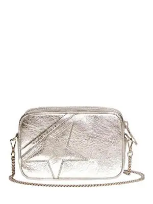 GOLDEN GOOSE Metallic Star Patch Crossbody Bag - White