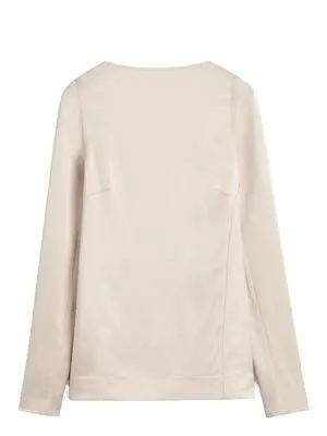 TOTEME Satin Long Sleeve Top - Ecru