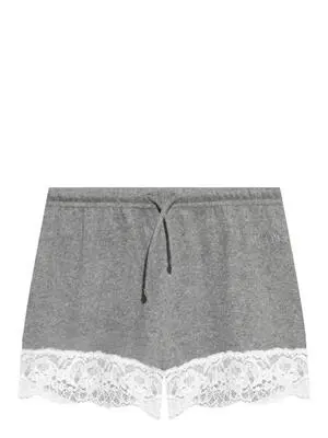 Vetements Vetements Lace Trimmed Drawstring Shorts Gray