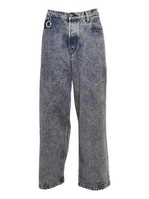 ETUDES Organic Cotton Wide-leg Jeans With Logo Patch - Gray