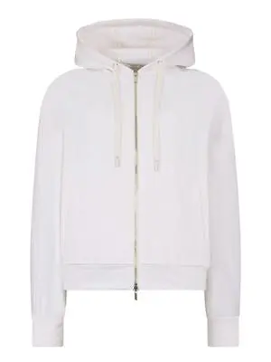 Peserico Melange Zip Hoodie - White