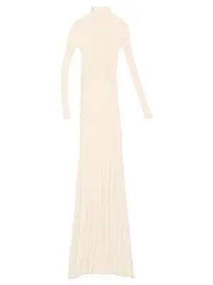 Jacquemus Lenzuolo" Pleated High-neck Maxi Dress - White