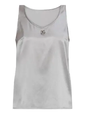 Dolce & Gabbana Dolce & Gabbana DG Logo Plaque Tank Top Grey