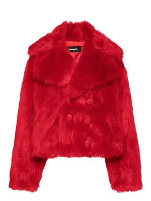 Dsquared2 Faux Fur Double-breasted Jacket - Red