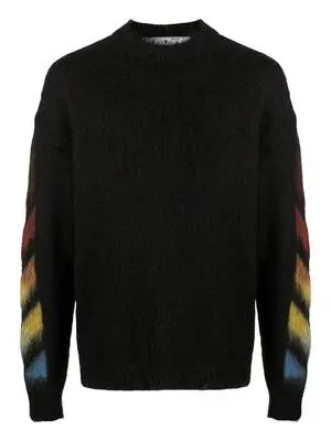 Off-White Gradient Diagonal Print Knitted Jumper - Black