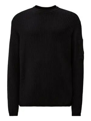 C.P. COMPANY Lens Sleeve Knitted Sweater - Blue