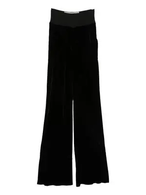 Rick Owens Velvet Paneled Wide-leg Trousers - Black