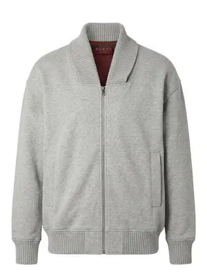 Gucci Zip Up Jersey Jacket - Light Gray