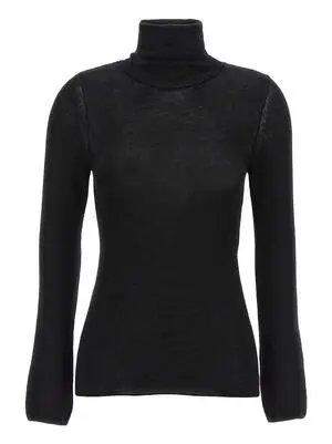 TOM FORD Compact Fine Knit Turtleneck Top - Black