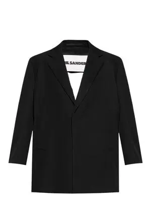 JIL SANDER Concealed Button Coat - Black