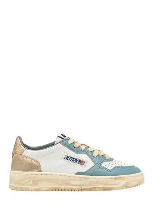 AUTRY AUTRY Medalist Super Vintage Low-Top Sneakers White, Light Blue, Gold