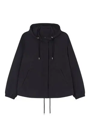 Emporio Armani Hooded Blouson Jacket With Drawstring - Black