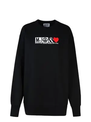 Moschino Logo Printed Crewneck Sweatshirt - Black