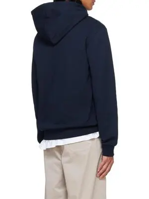 A.p.c. Logo Embroidered Drawstring Hoodie - Black