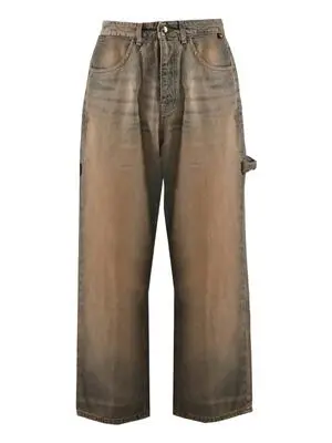 BARROW Faded Denim Jeans - Brown