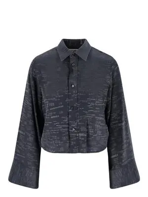 MAISON MARGIELA Jacquard Convertible Shirt - Anthracite