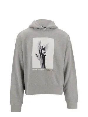 Palm Angels Photograph Print Cotton Hoodie - Gray
