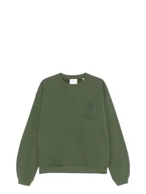 FRAME X Ritz Paris Embroidered Crewneck Sweatshirt - Racing Green