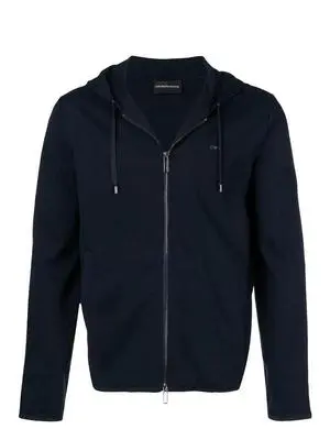 Emporio Armani Zip-up Hooded Jacket - Black