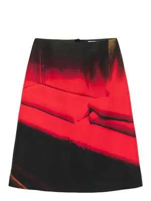 JIL SANDER Printed A-line Midi Skirt - Red