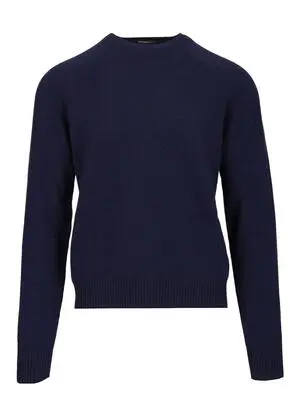 TOM FORD Crewneck Knitted Jumper - Blue