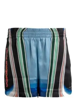 Casablanca Striped Graphic Shorts - Black