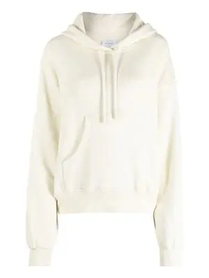 Off-White Logo Printed Drawstring Hoodie - White