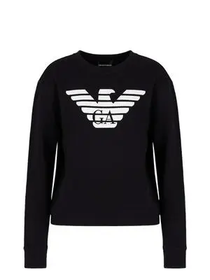 Emporio Armani Crewneck Sweatshirt With Logo - Black