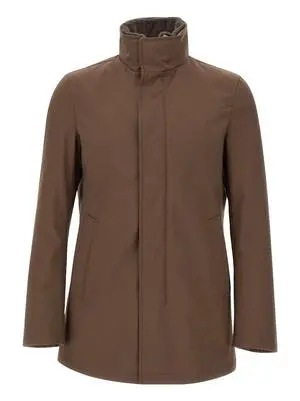 Herno Stand Collar Parka - Brown