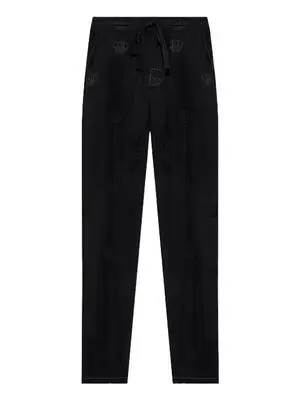 Dolce & Gabbana Dolce & Gabbana Straight-Leg Trousers With Crown Motif Black