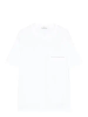 Peserico Short Sleeved Embellished T-shirt - White