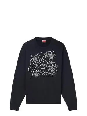 Kenzo Logo Embroidered Crewneck Sweatshirt - Black